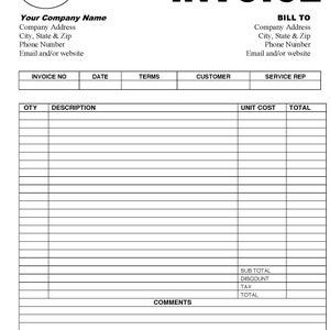 Estimate-invoice Template - Editable - Printable - Documented Template ...