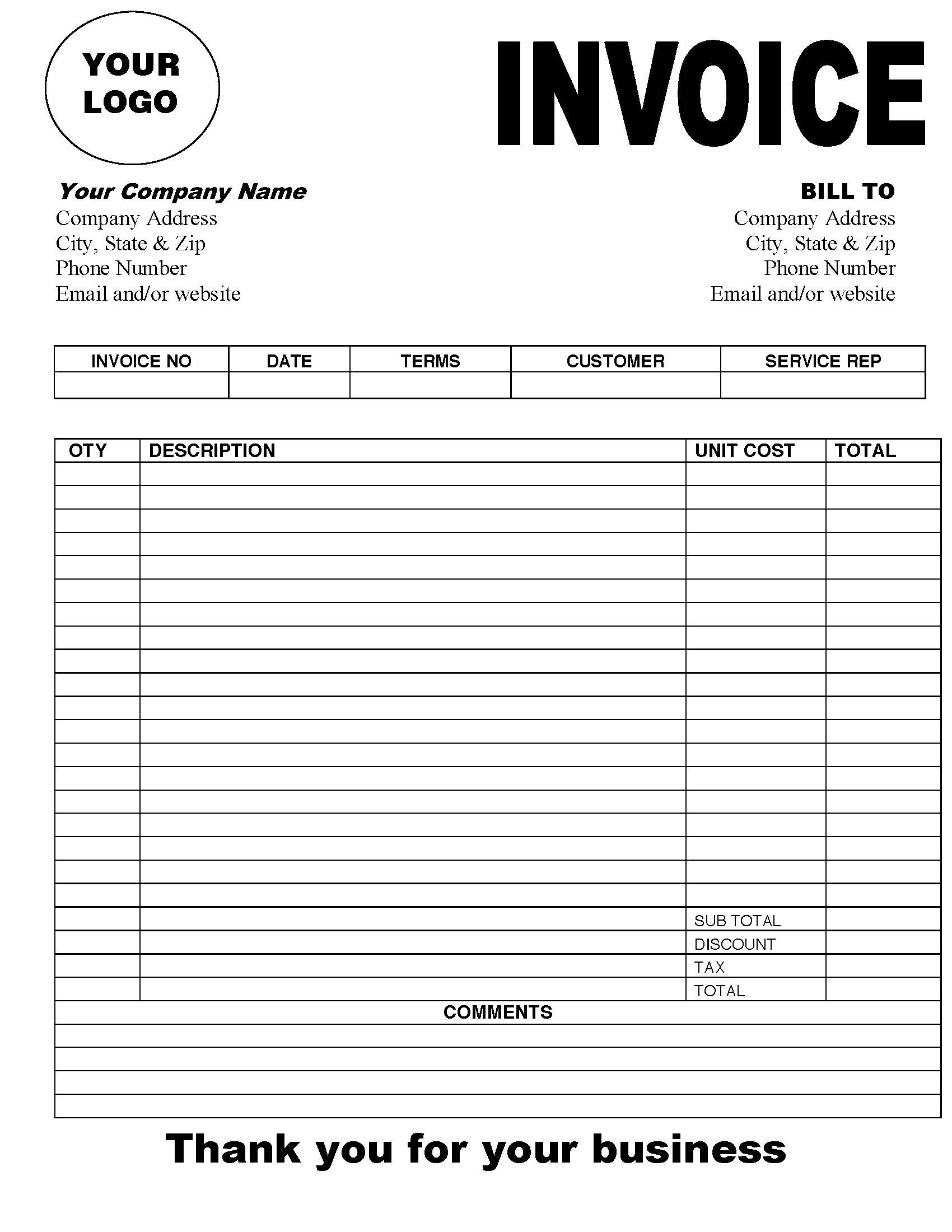 Estimate-invoice Template - Editable - Printable - Documented Template ...