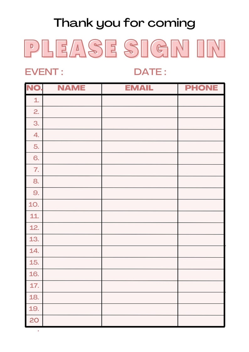 Open House Sign-in Sheet | Real Estate Marketing | Instant Download ...