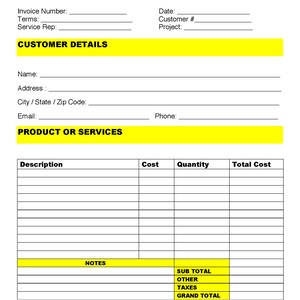 Estimate-invoice. Pdf/microsoft Word. Contractor Estimate-invoice ...
