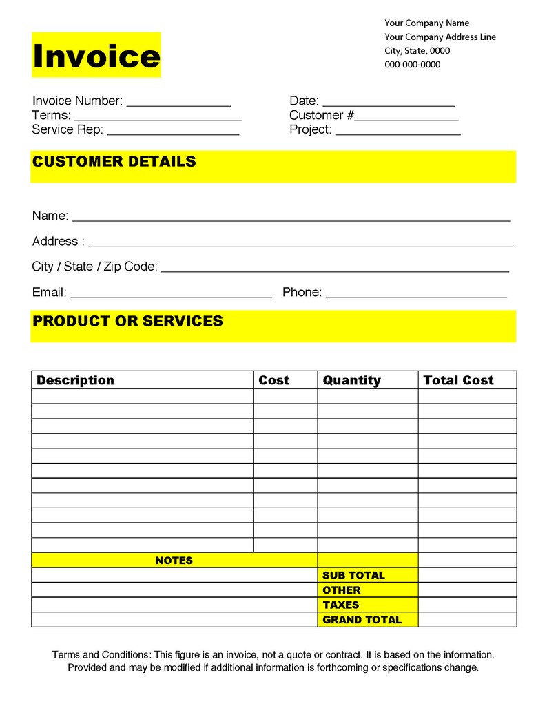 Estimate-invoice. Pdf/microsoft Word. Contractor Estimate-invoice ...
