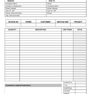 ESTIMATE-INVOICE White Lined Template | Printable Form | Editable ...