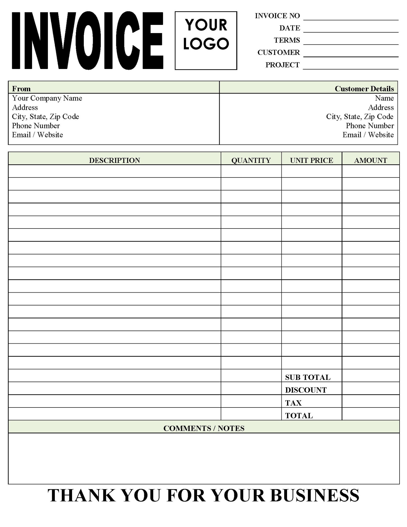 Estimate-invoice Template || Editable PDF/ Word/ Googledocs ...