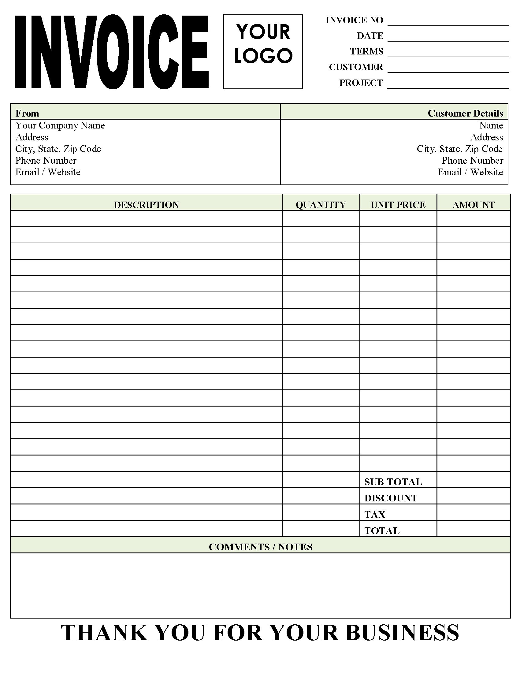 Estimate-invoice Template || Editable PDF/ Word/ Googledocs ...