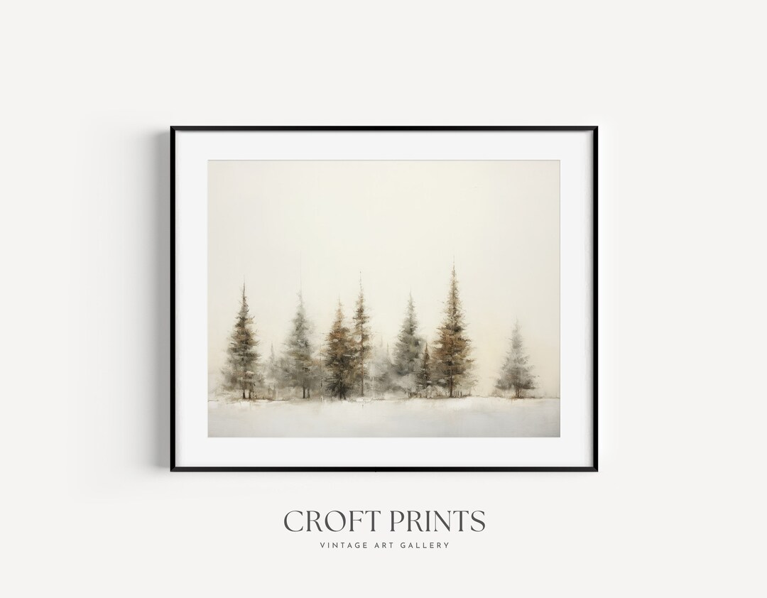 Winter Forest Print Snowy Trees Winter Landscape Printable Wall Art ...