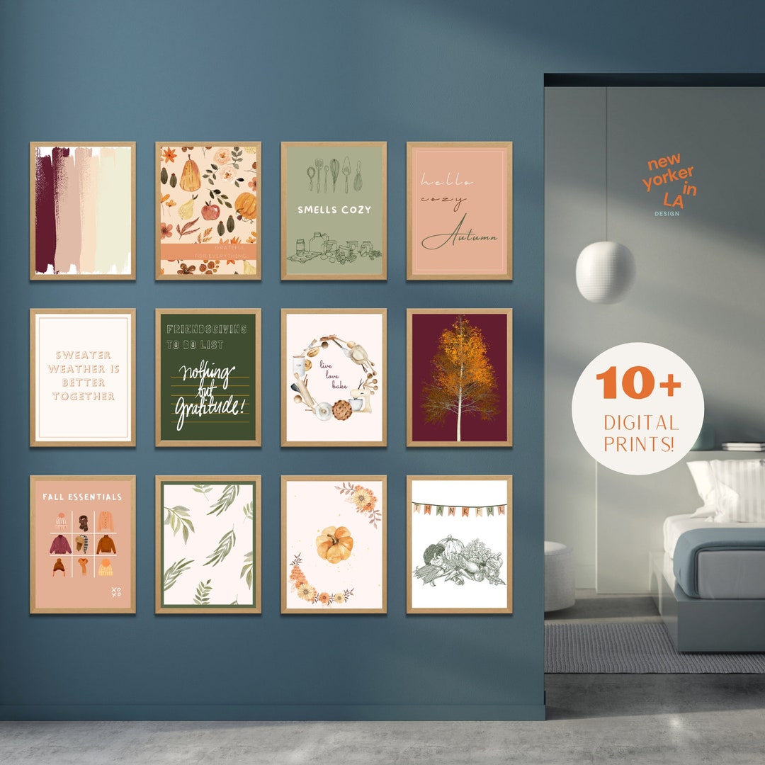 Thanksgiving Gallery Wall Set of 12 | Bundle Art Prints | Thanksgiving ...