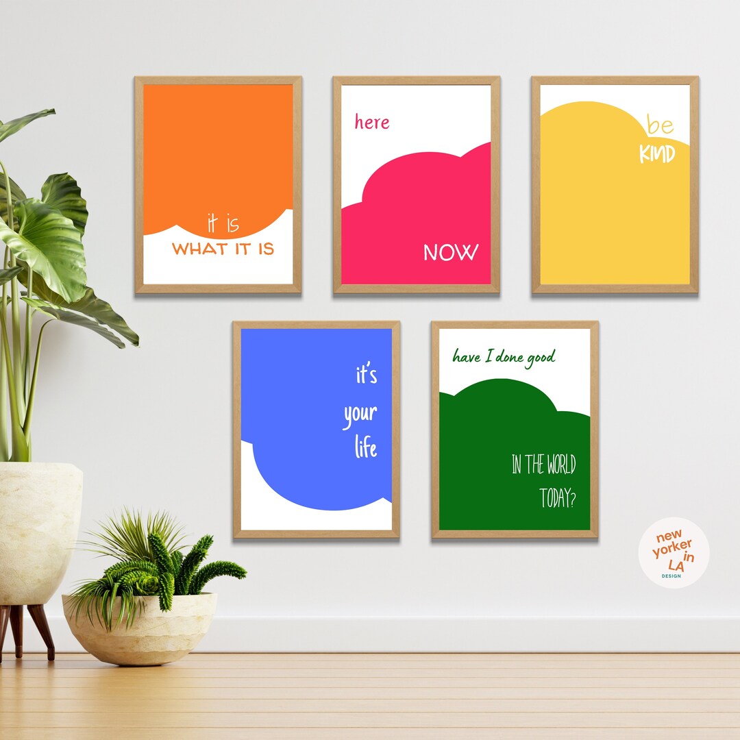 Trendy Retro Poster Set of 5 | Motivational Poster | Inspirational Wall ...
