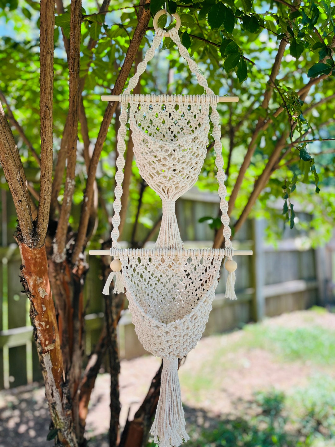 Tiered Macrame Hanging Basket: Boho Home Decor - Etsy