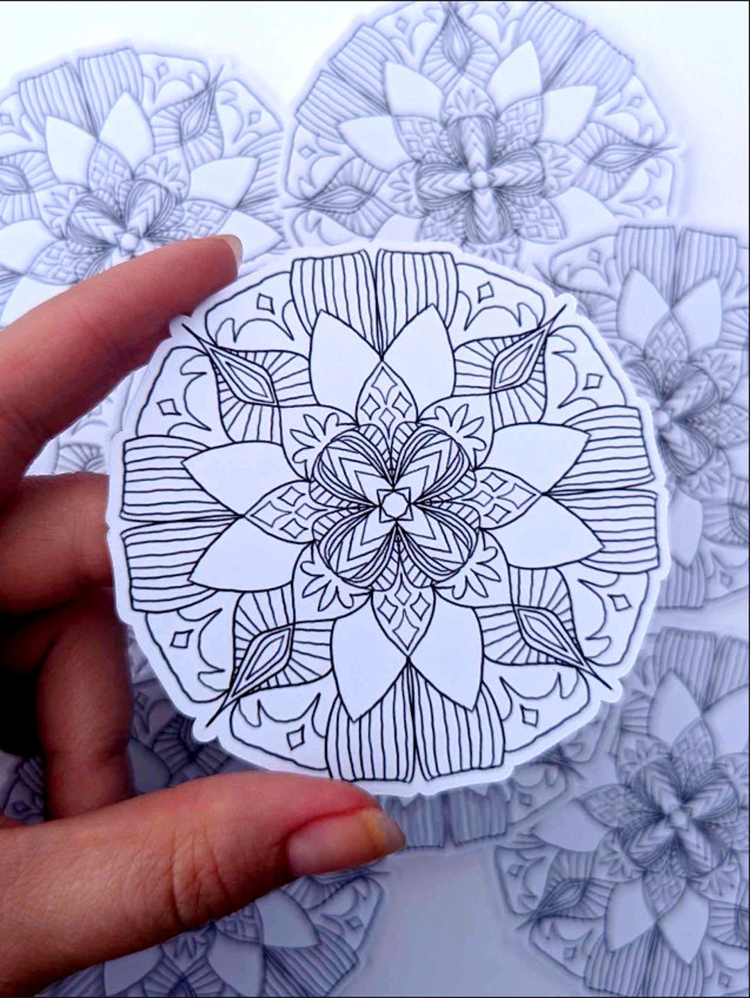 Mandala Sticker, Mandala Laptop Sticker, Intricate Mandala Design ...
