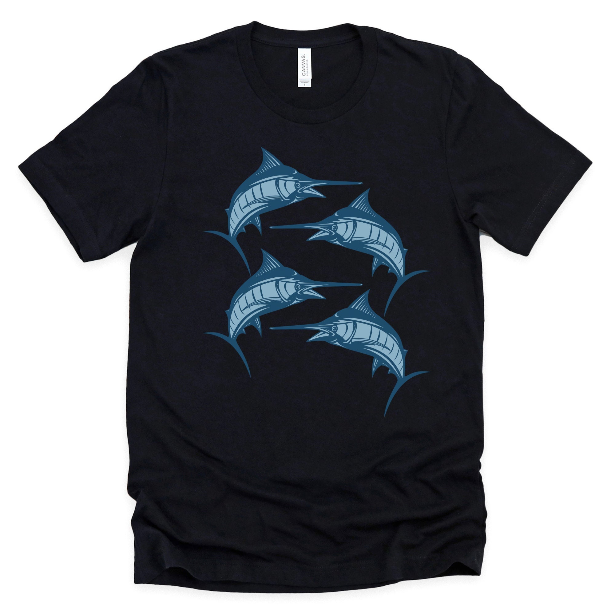 Blue Marlin Shirt Swordfish T-shirt Deep Sea Fishing Tee Fisherman Tee ...