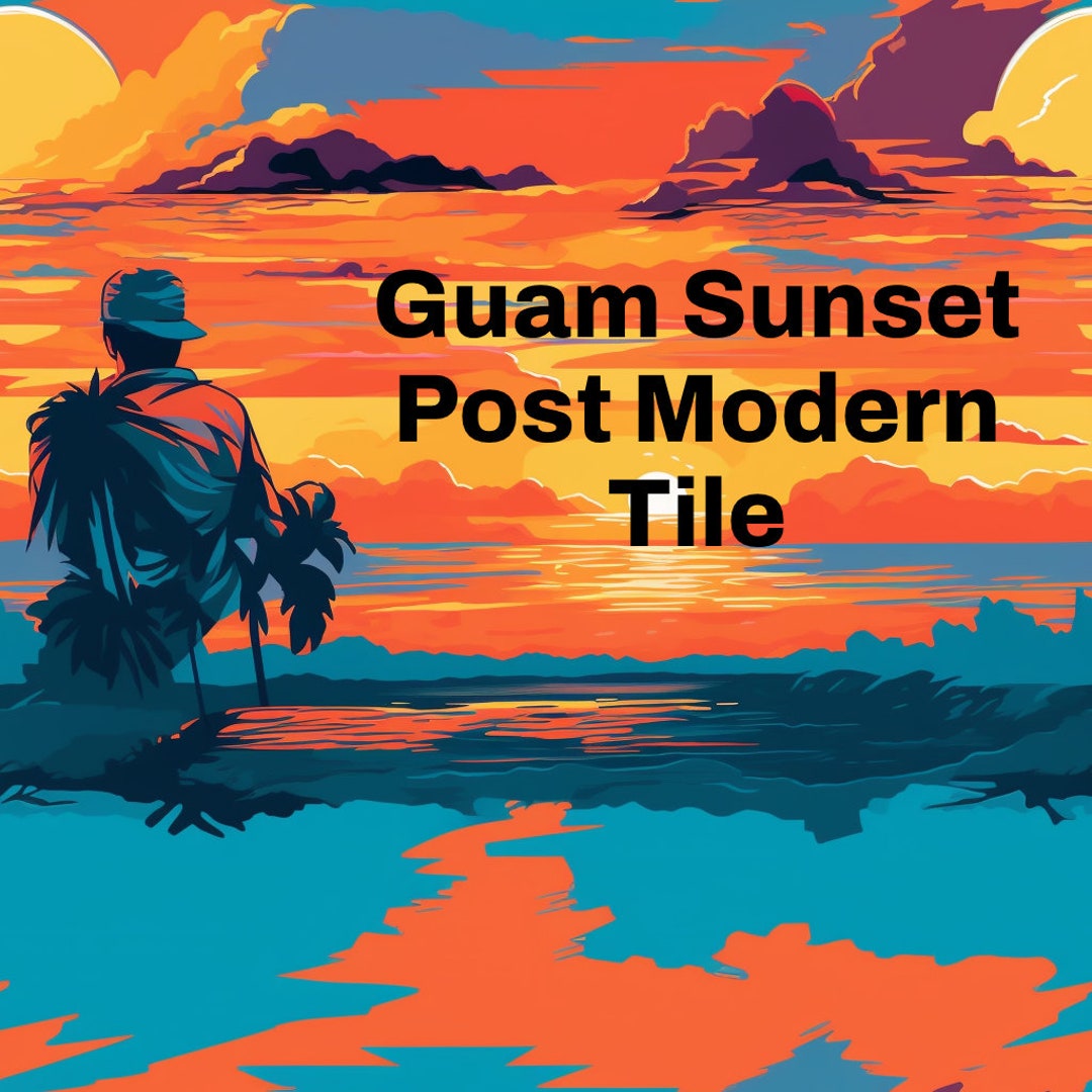 Guam Sunset Post Modern Tile Digital Download - Etsy