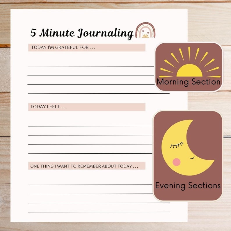 5 Minute Journal | Reflection Journal | Gratitude Journal | Daily ...