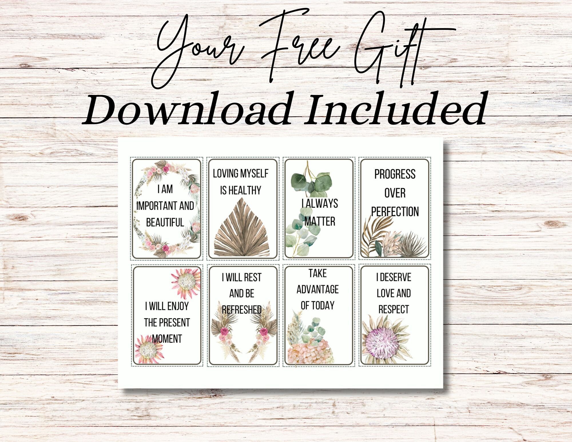 Printable Positive Affirmation 3-set Beautiful Nature Eucalyptus Wall ...