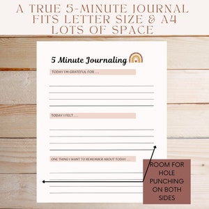 5 Minute Journal | Reflection Journal | Gratitude Journal | Daily ...