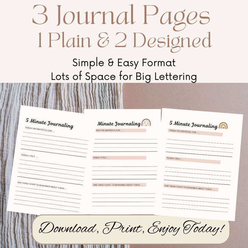 5 Minute Journal | Reflection Journal | Gratitude Journal | Daily ...
