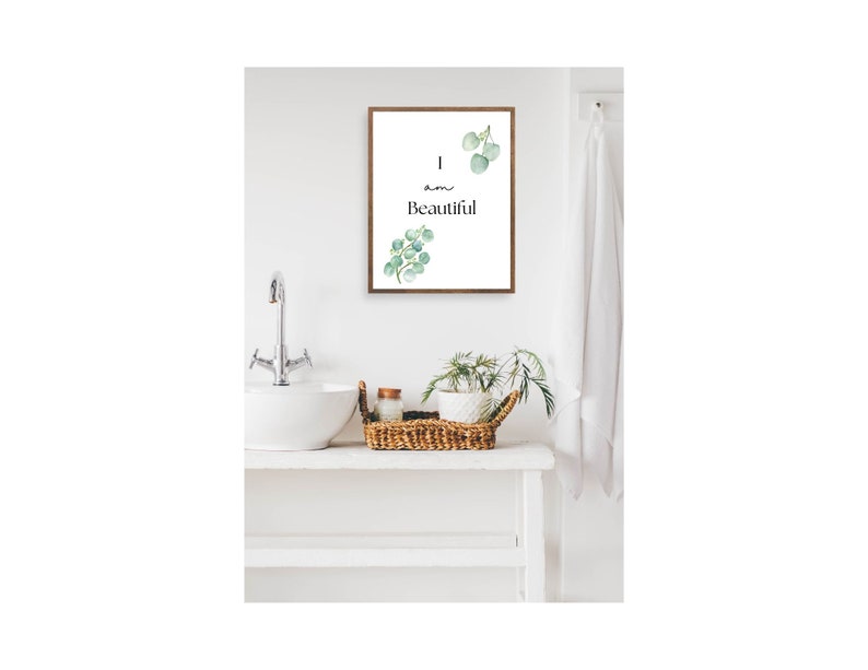 Printable Positive Affirmation 3-set Beautiful Nature Eucalyptus Wall ...