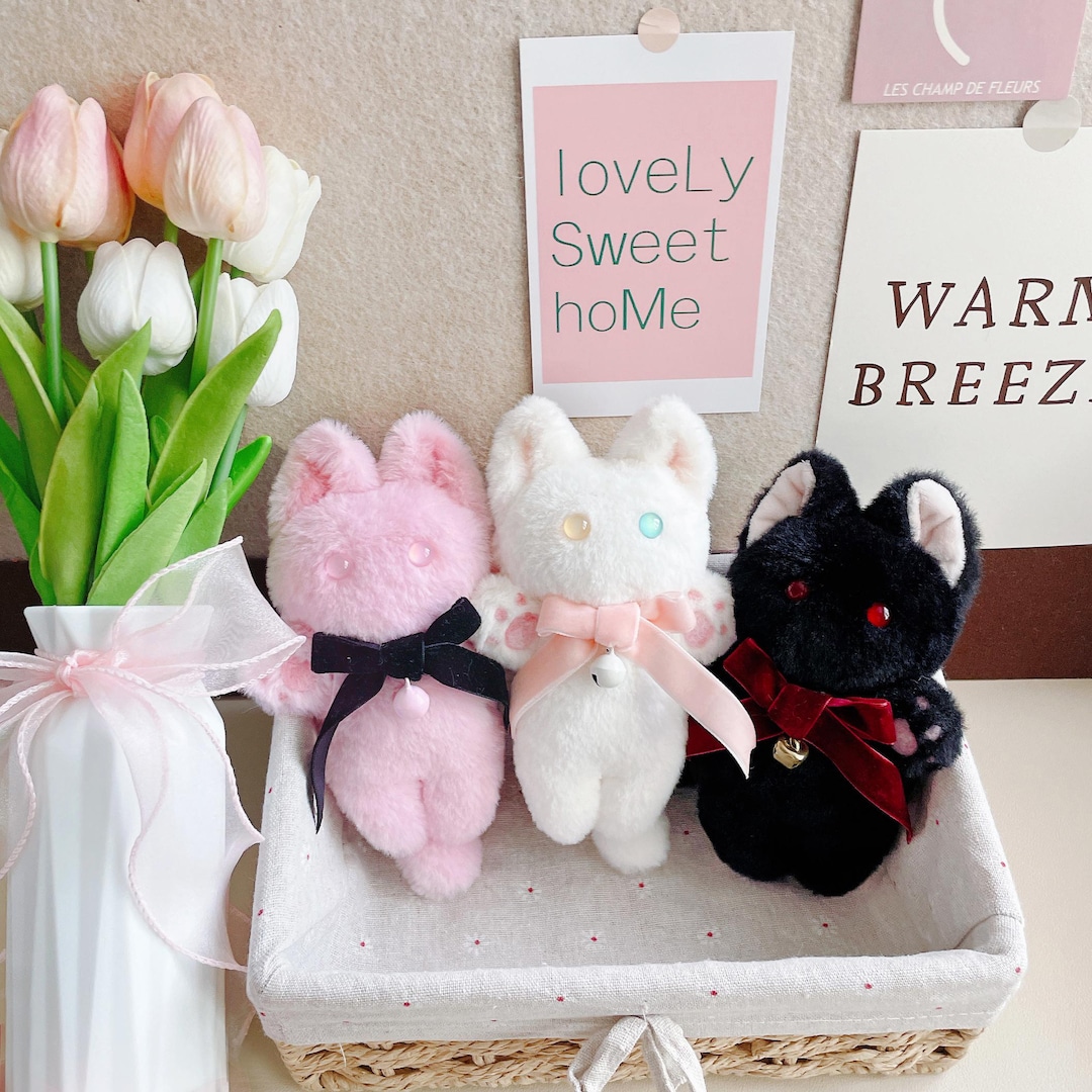 Handmade Cute Plush Animal, Kawaii Cat Plush Toy, Kawaii Plushies, Cute ...