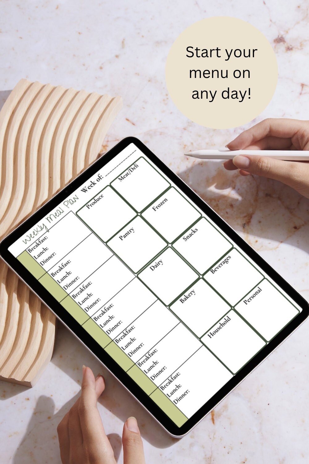 Editable Meal Planner Template Printable Menu Planner With - Etsy