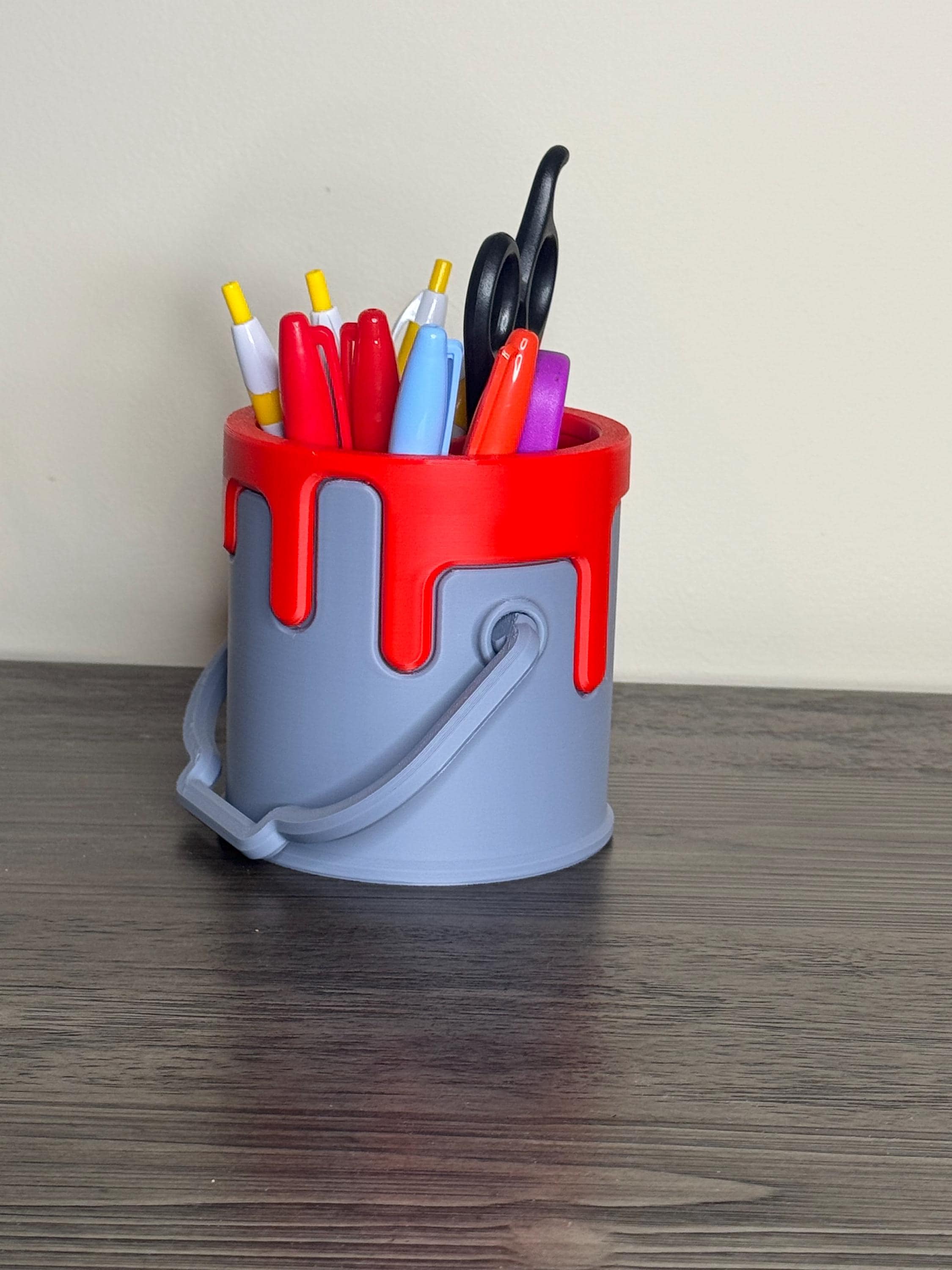 Paint Bucket Drippy Bucket 3D Printed - Desk Organizer - Pencil Holder ...
