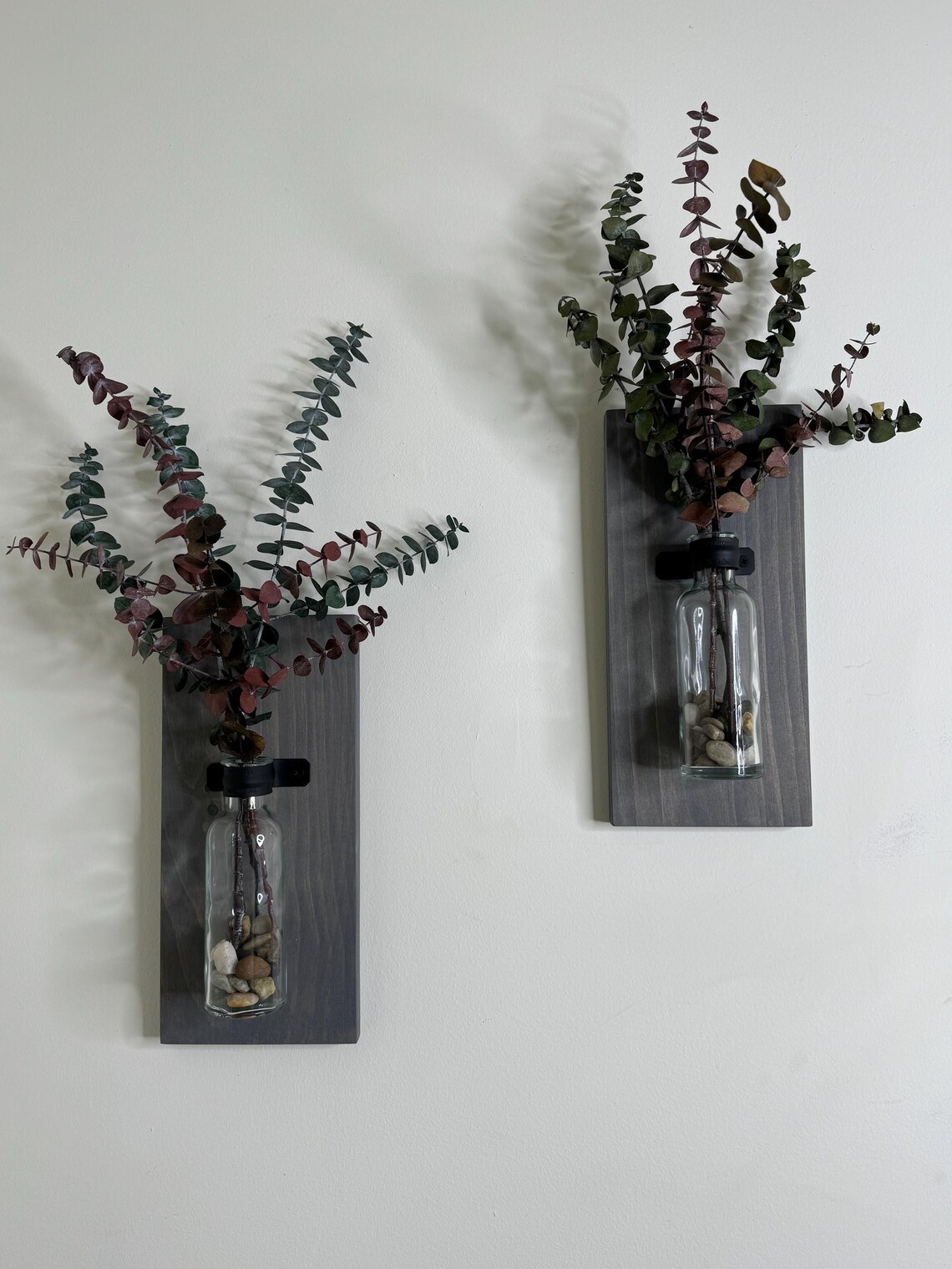 Homemade Wood Sconces - Farmhouse - Rustic - Wall Decor - Glass Vase - Etsy