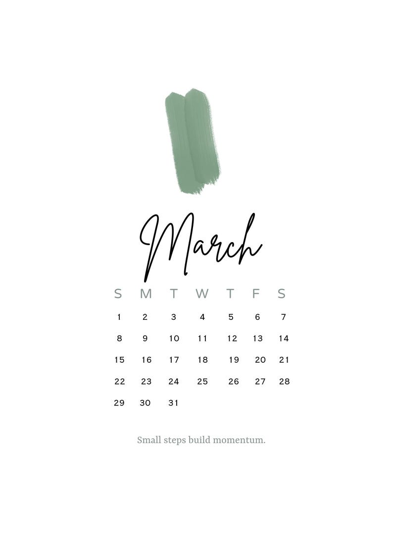 2026 Minimalist Calendar With Quotes | One Stroke at a Time | Neutral ...