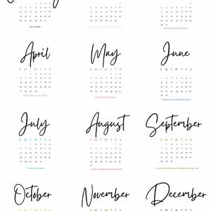 2025 Minimalist Calendar With Affirmations (digital Download) - Etsy
