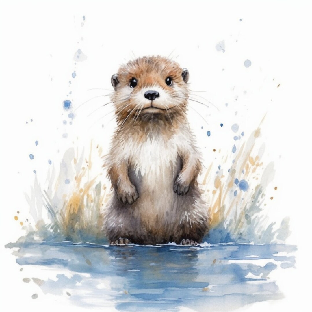 Cute Otter Digital Art - Etsy