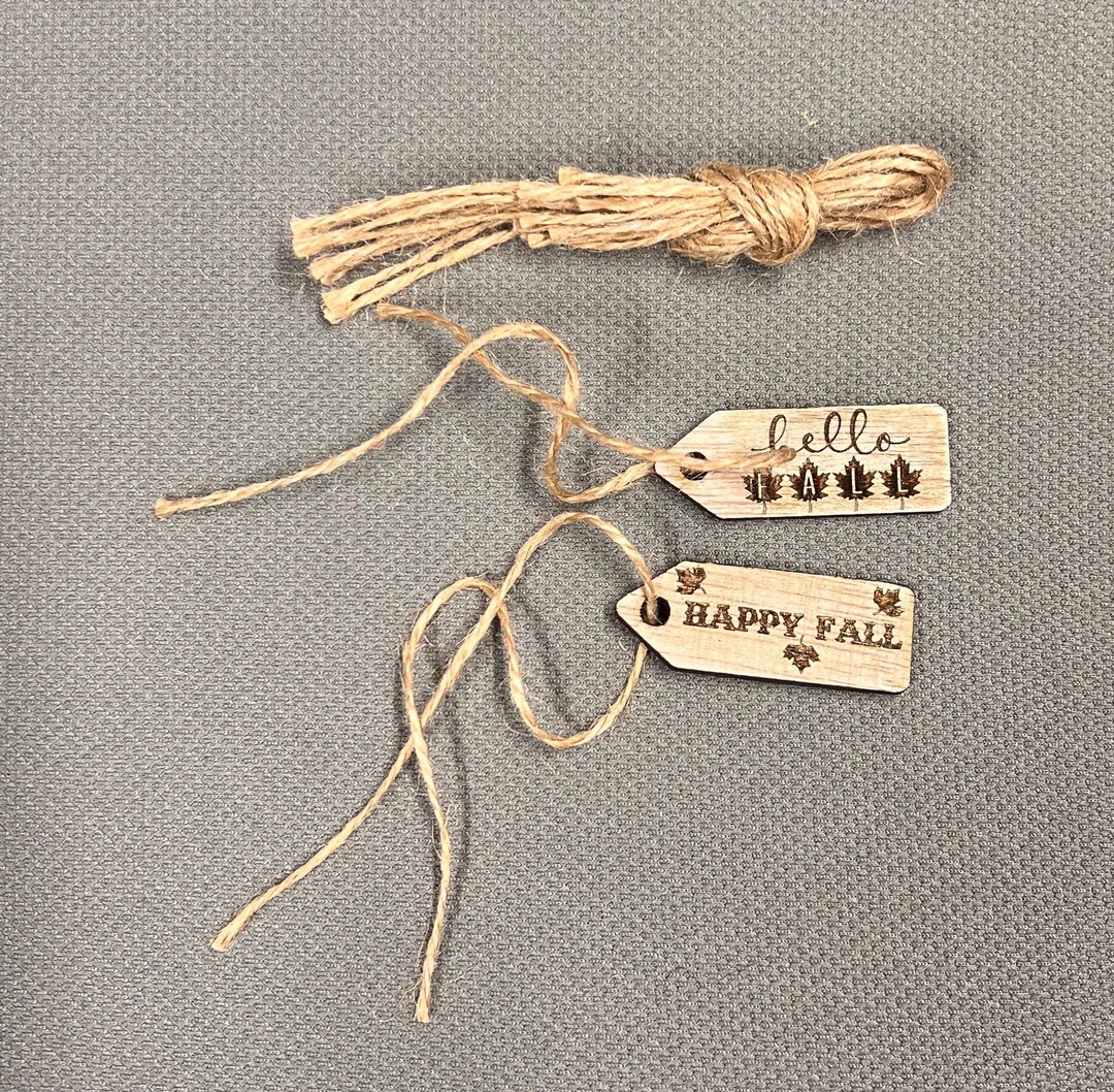 Set of 10 Fall Wooden Tags With Jute Cording - Etsy