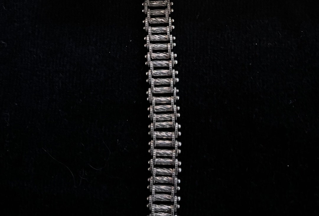 Vintage Palladium Bracelet Graduated Spinning Links Marked PD - Etsy
