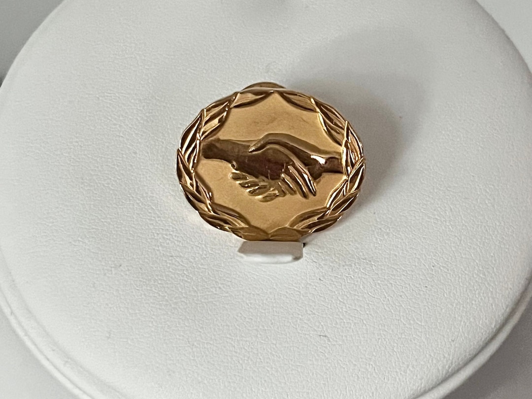 Vintage Avon Gold Filled Shaking Hands Pin - Etsy