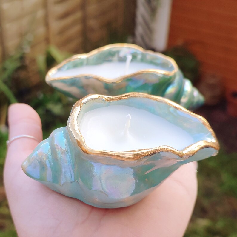 Ceramic Sea Shell Candles - Etsy