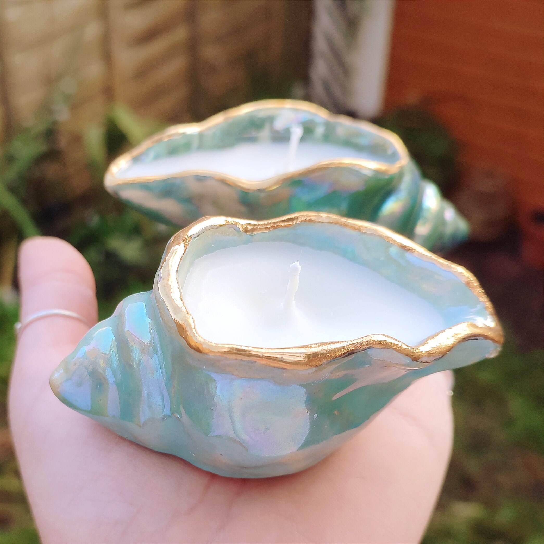 Ceramic Sea Shell Candles - Etsy