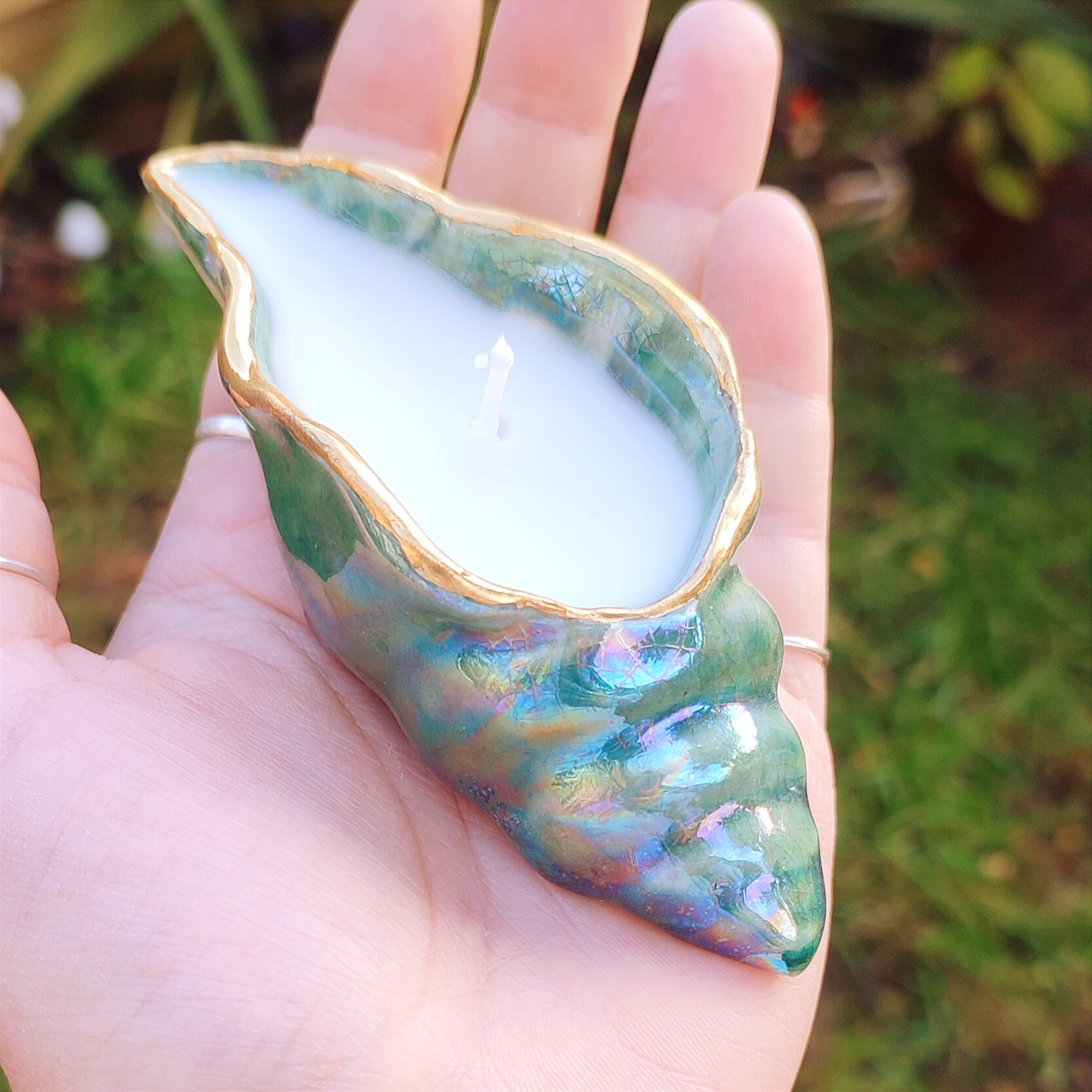 Ceramic Sea Shell Candles - Etsy
