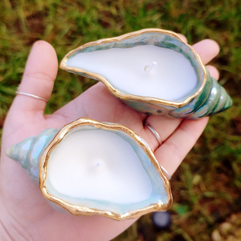 Ceramic Sea Shell Candles - Etsy