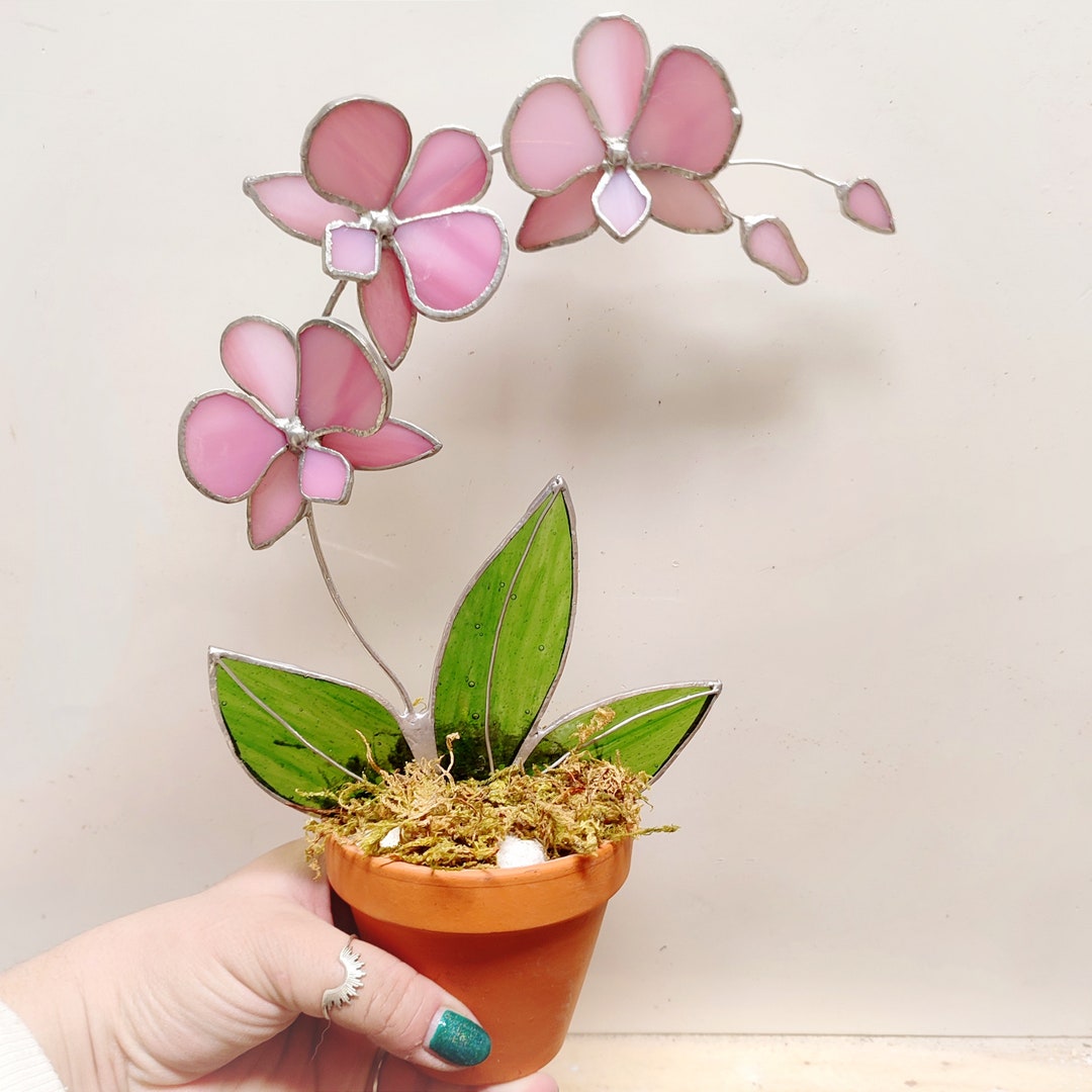 Stained Glass Orchid - Etsy