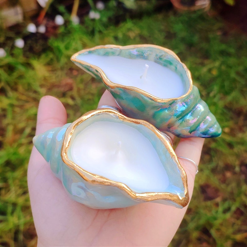 Ceramic Sea Shell Candles - Etsy