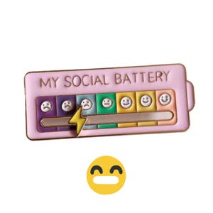 My Social Battery Sliding Pin- Pink - Etsy