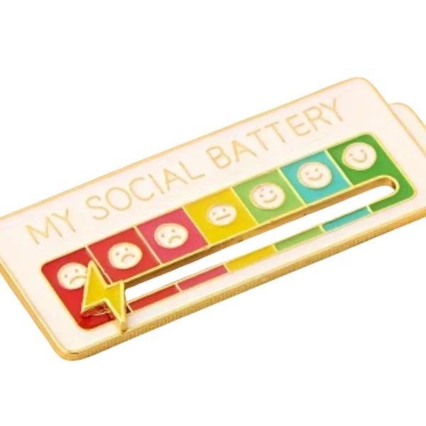 Social Battery Badge - Etsy