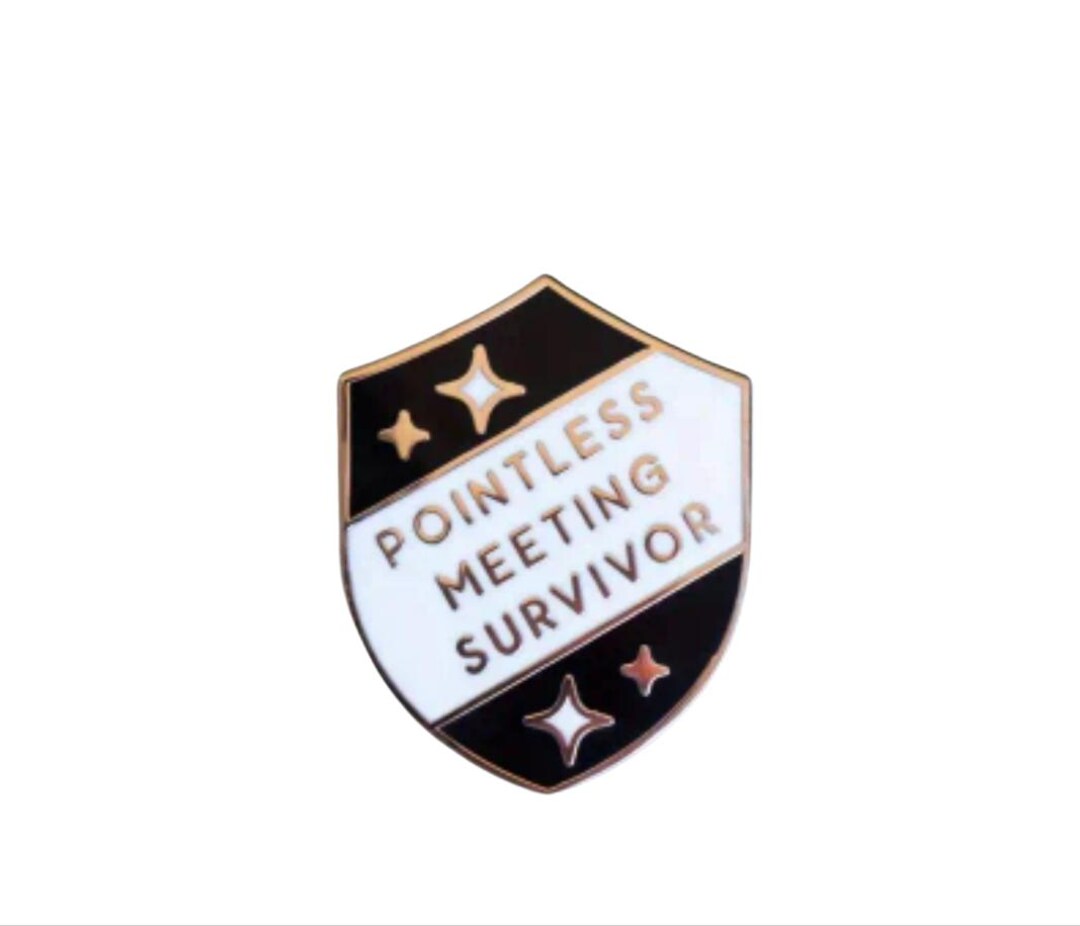 Pointless Meeting Survivor Pin Black/white - Etsy