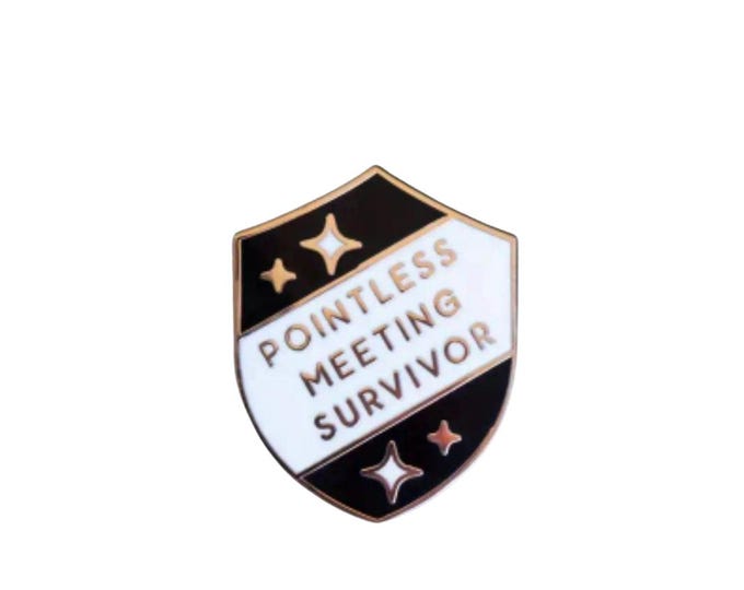 Pointless Meeting Survivor Pin Black/white - Etsy