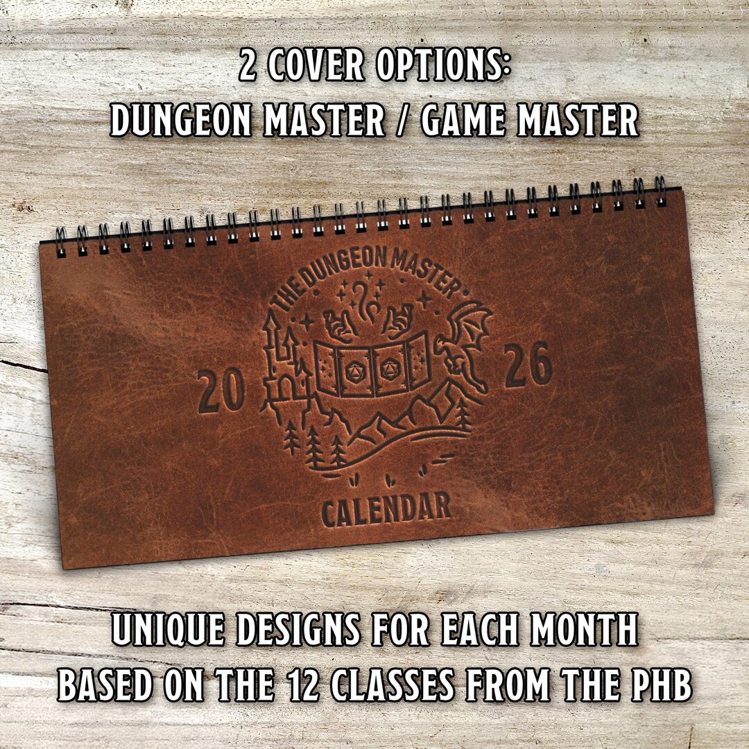 Dungeons & Dragons Desktop Calendar 2026, RPG Gaming Planner, Dungeon ...