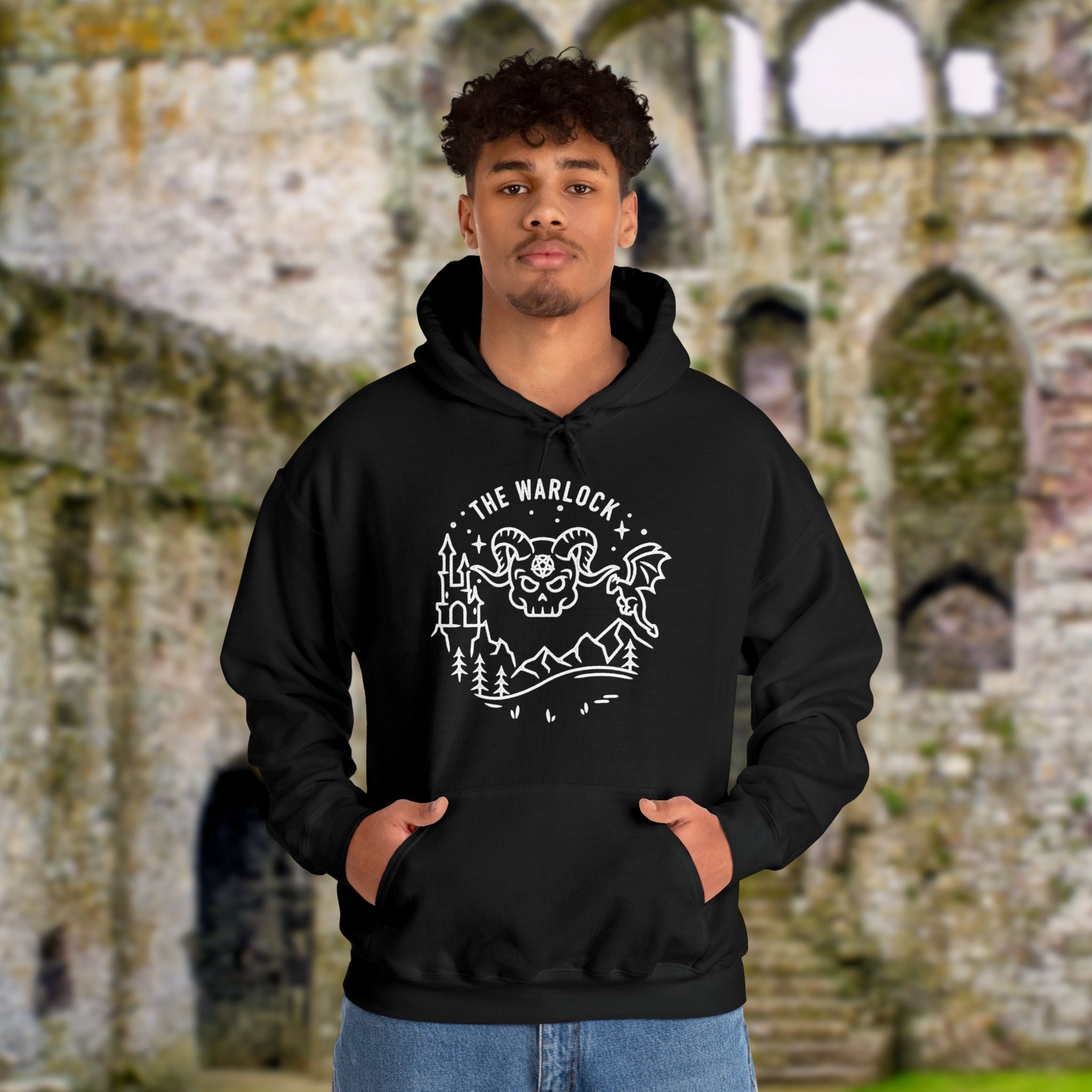Dnd Warlock Hoodie, Dungeons and Dragons Hoodie, Distressed Vintage D&D ...