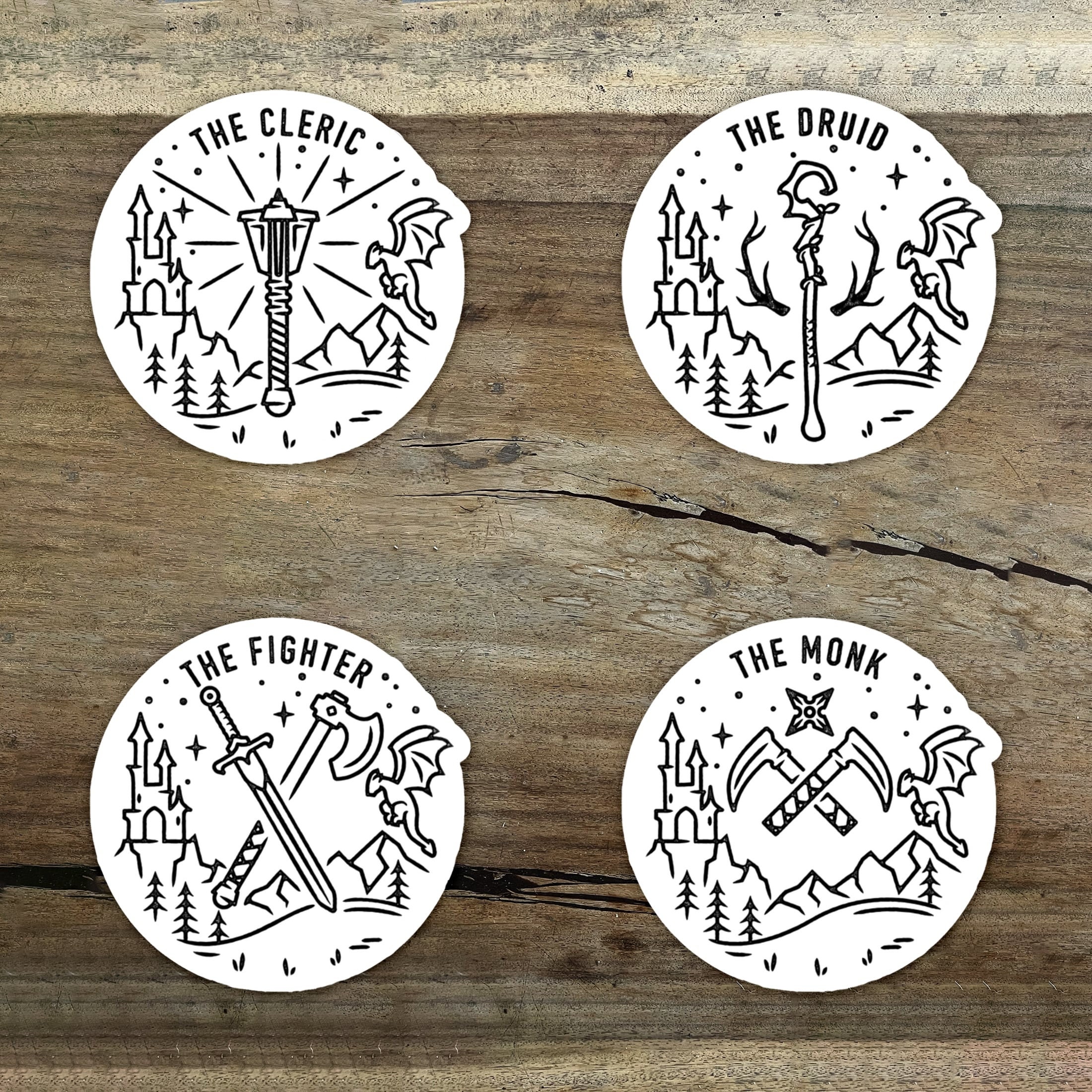 Dungeons & Dragons Sticker Pack, Dnd Class Sticker Bundle, Dungeon ...