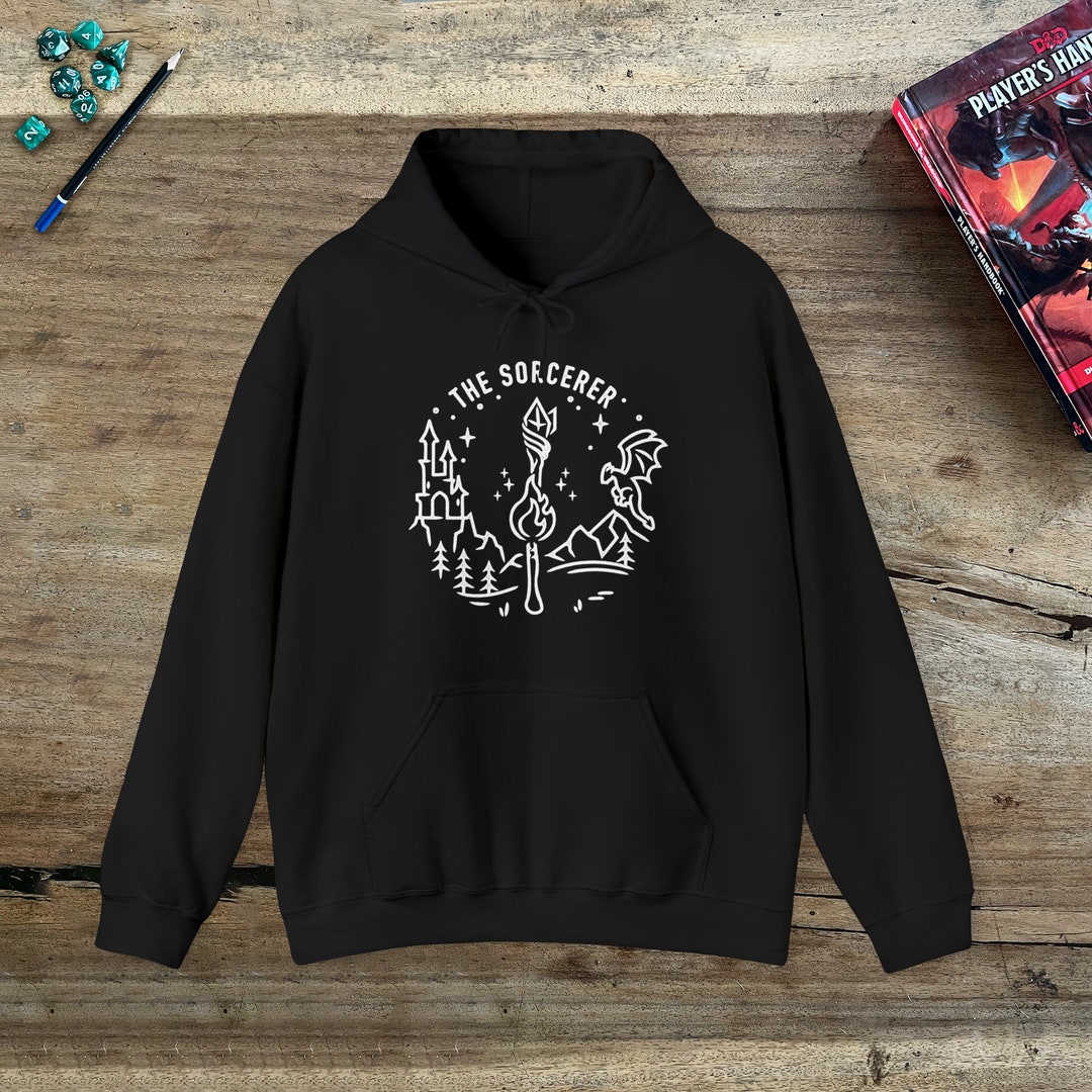 Dnd Sorcerer Hoodie, Dungeons and Dragons Hoodie, Distressed Vintage D ...
