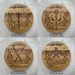 Dungeons and Dragons Engraved Acacia Wood Coasters With Holder, Set of ...
