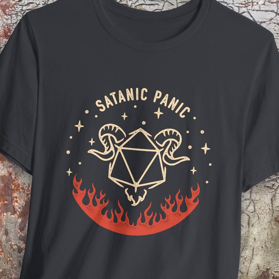 Satanic Panic Dnd Shirt, Dungeons and Dragons Tee, Distressed Vintage D&D Apparel, 80s Geeky Dnd ...