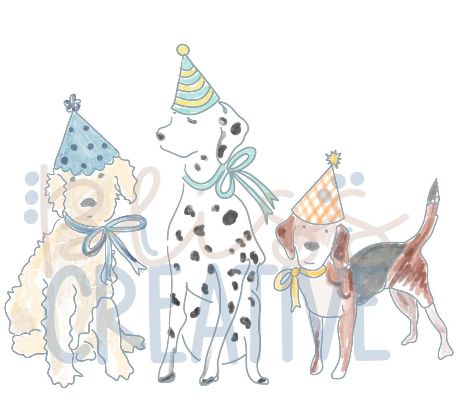 Party Dogs Digital Clipart Instant Download - Etsy