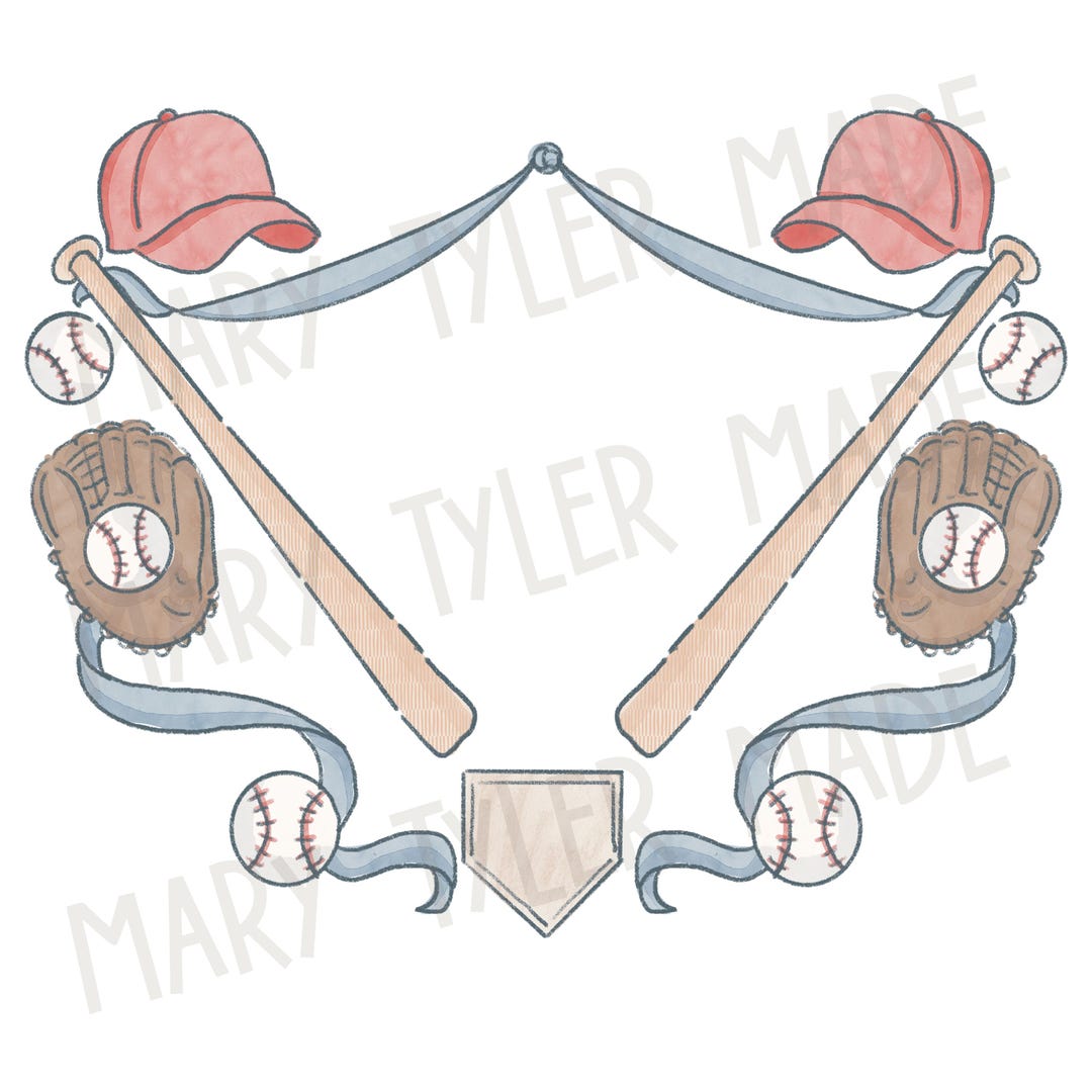 Classic Baseball Watercolor Crest - Digital Clipart - Etsy