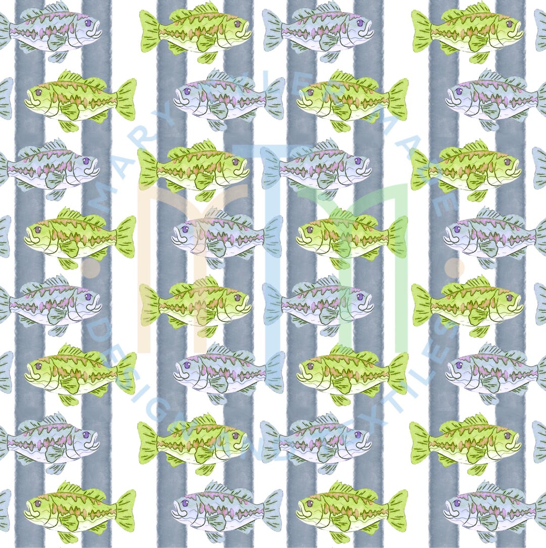 Blue Lake Fish Digital Seamless Design- Instant Download - Etsy