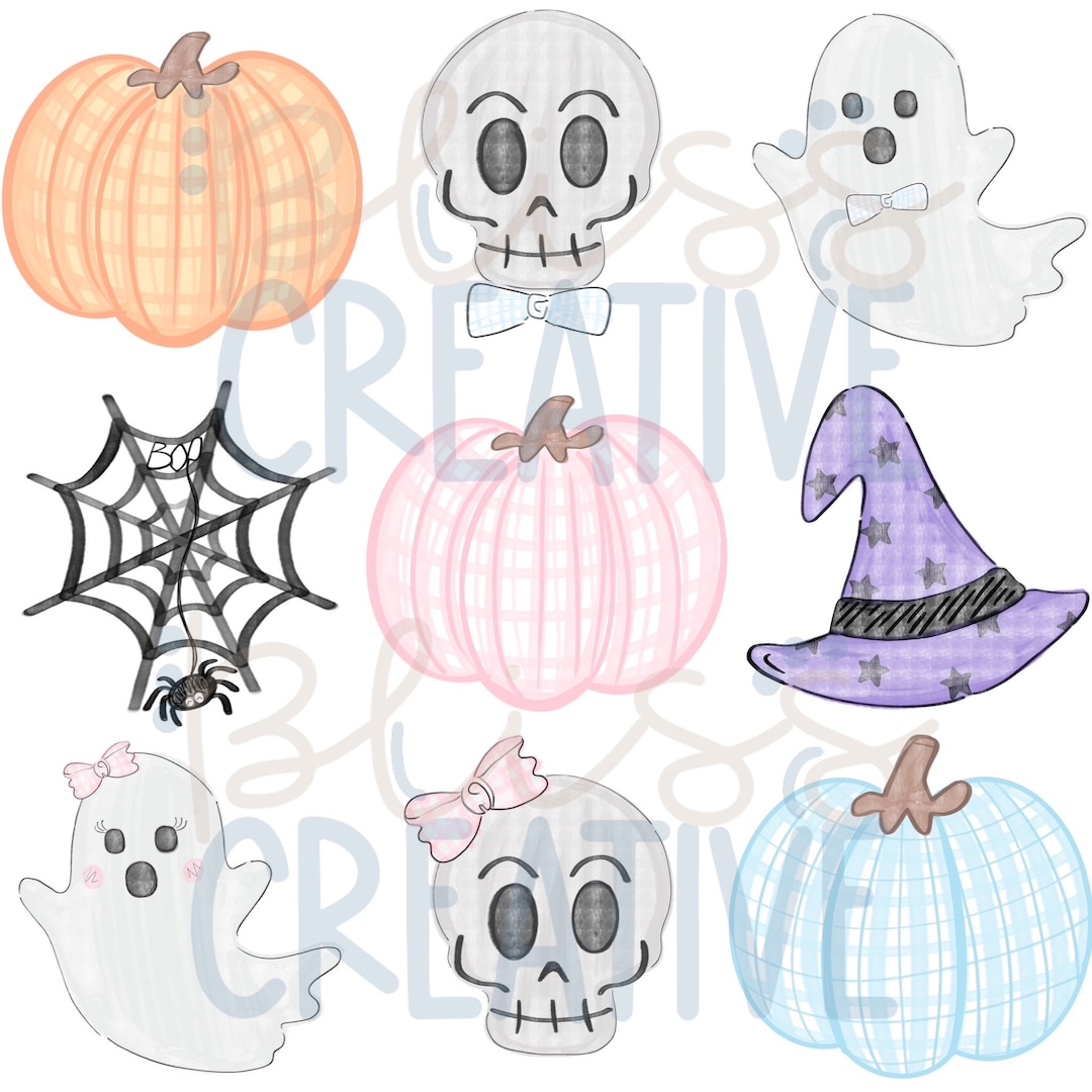 Cute and Spooky Halloween Bundle Clipart- Instant Download - Etsy
